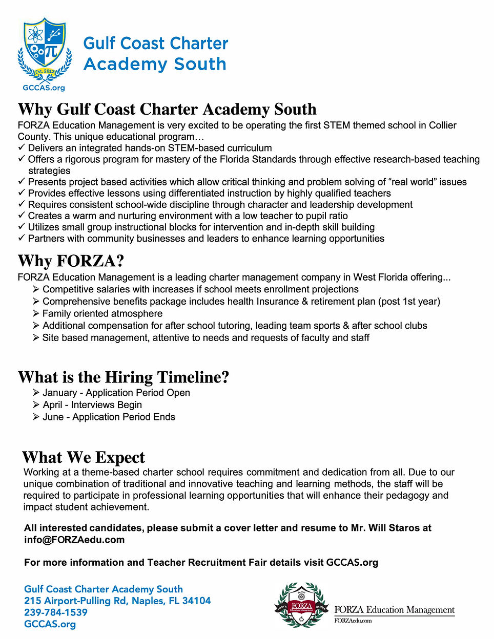 Why Work Here | Gulf Coast Charter Academy South